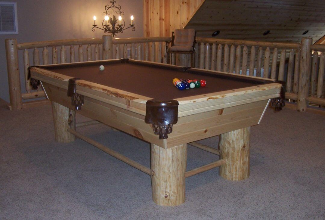 Lodge Pole Pool Table - Custom Manufacture of Table Games